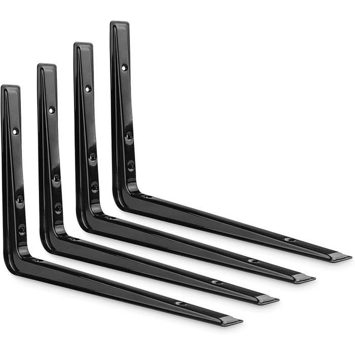 Lot de 4 Équerres Étagère de Fixation Murale en Métal 270mm × 190mm ...