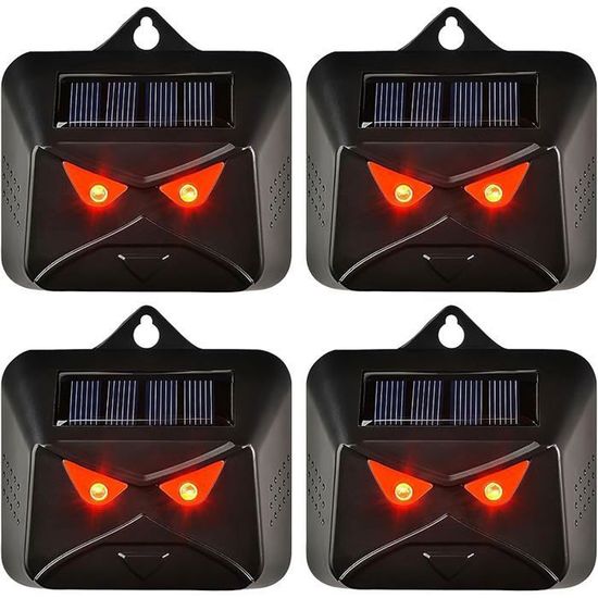 4 Pack Solar Outdoor Pet Repellent with Red LED Light, Skunk Deterrent ...