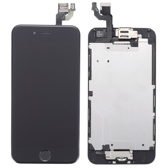 Pour IPHONE 6 NOIR ÉCRAN ASSEMBLE KIT-COMPLET LCD VITRE TACTILE GRILLE ...