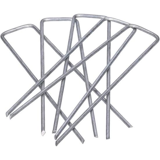 50PCS U-Type Gazon Agrafes Jardin Piquets Gazon Artificiel Sol Agrafe Antirouille Sod Pins pour ...