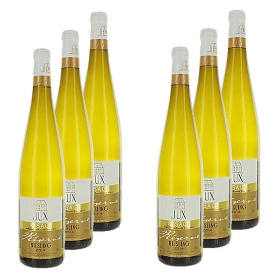 Jux - Lot 6x Vin blanc Alsace Réserve Riesling AOP - Bouteille 750ml - La cave Cdiscount