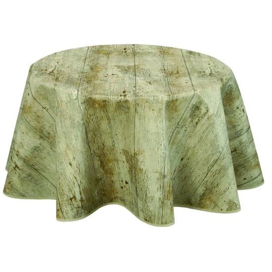 Nappe ronde en toile cirée design bois Cottage - CPM - Diam. 150 cm ...