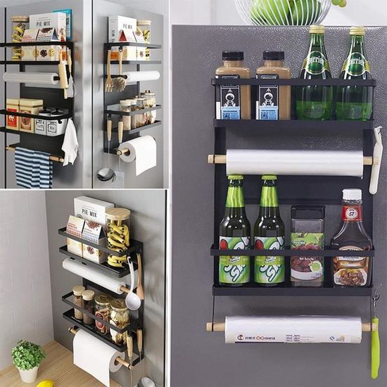 KEDIA. Etagère Réfrigérateur, Meuble Cuisine Rangement Frigo, 2 couches ...