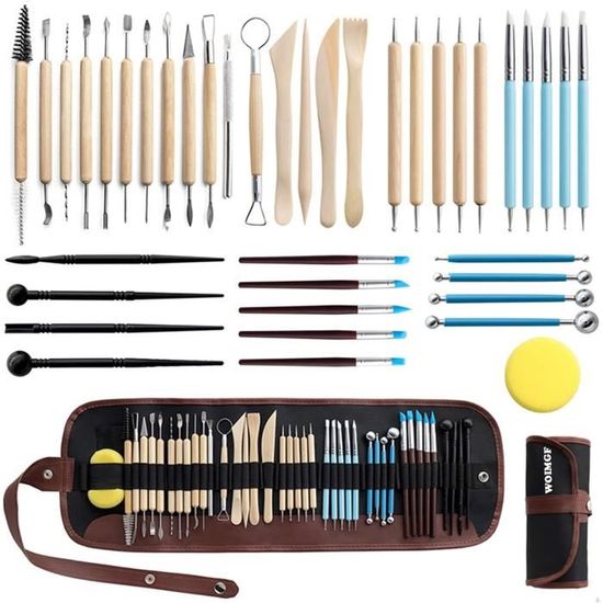 WOMGF 41pcs Kit Outils de Poterie Sculpture Outil de Sculpture Argile ...