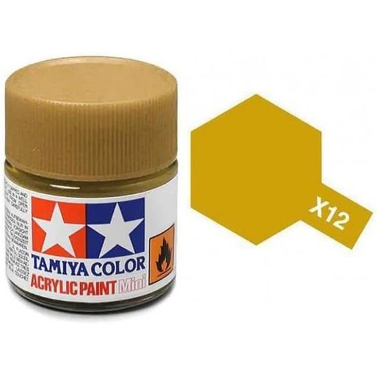 Tamiya X-12 Peinture acrylique brillante 10 ml X-12 GOLD LEAF feuille d ...