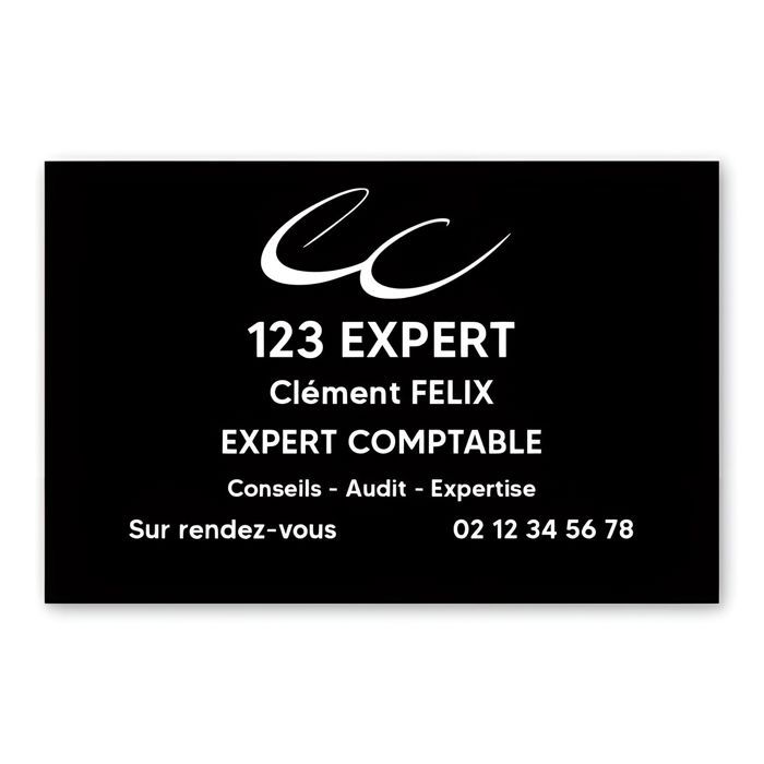 Plaque professionnelle personnalisée en PVC avec Symbole pour expert comptable - Noire lettres ...