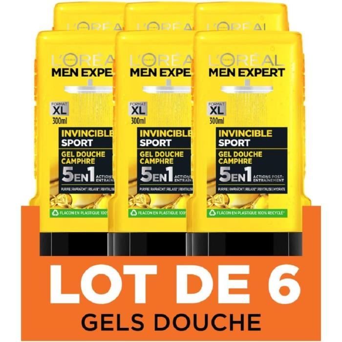 Expert Gel Douche Pour Homme Invincible Sport 300 Ml - Pack De 6[O317 ...