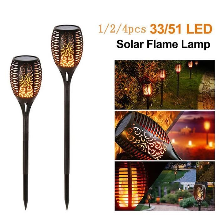 33-51 LED lampe à flamme solaire scintillement extérieur IP65 étanche 1 ...