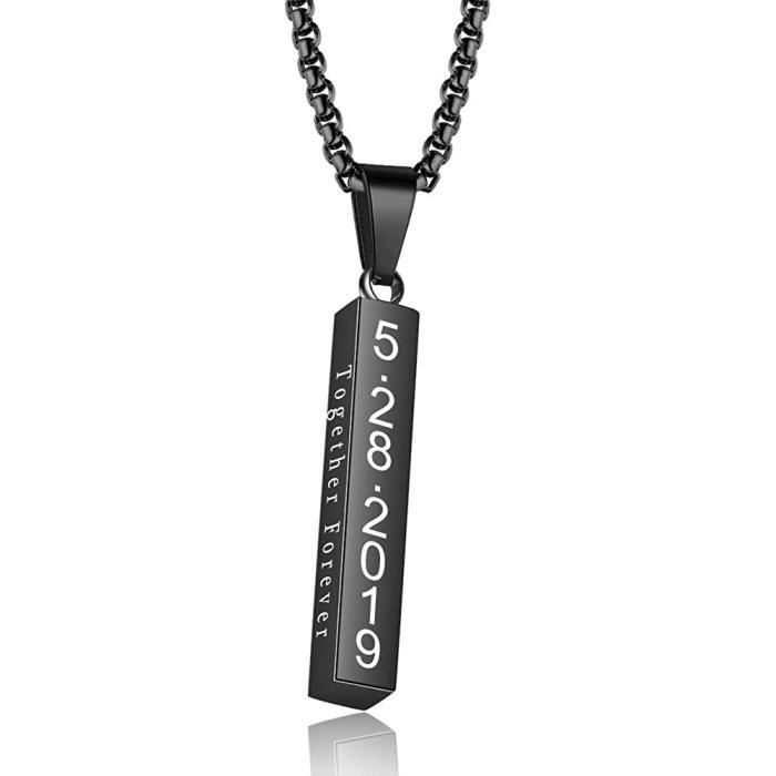 Collier Homme Femme Personnalisé Avec Prenom Collier Acier Inoxydable ...