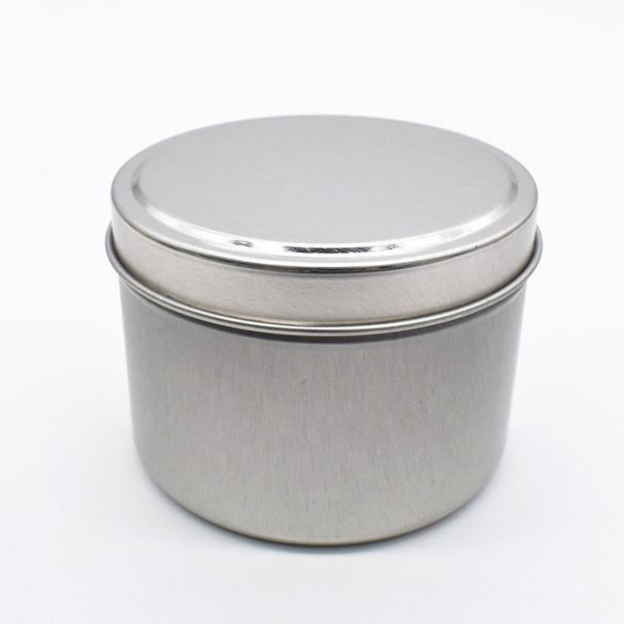 Boite de rangement,Boîte métallique ronde en étain pour bougie, noir ...