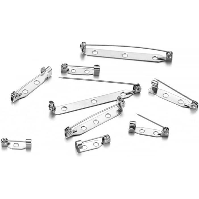 Lot De 50 Broches En Argent Avec Fermoir De Sécurité Pour Fabrication ...