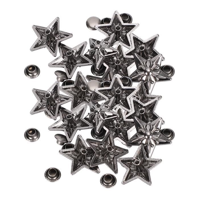 Fdit Star Rivets Stud 50 ensembles étoile Rivets goujon vis cuir bouton ...
