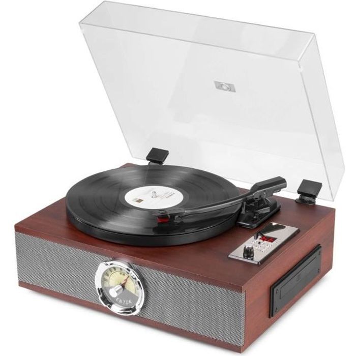 Fenton RP180 - Platine vinyle lecteur CD design retro - Bois foncé ...