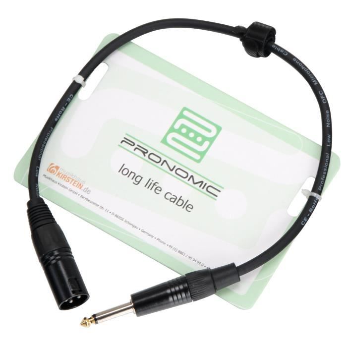 Pronomic Stage JMXM-0.5 câble audio jack mono/XLR 0,5 m noir ...