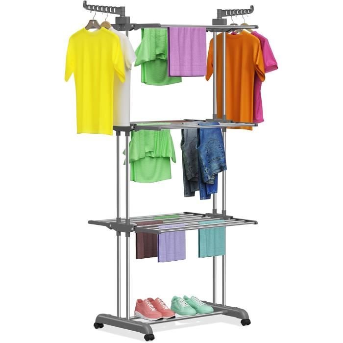 Etendoir Linge Intérieur Et Extérieur, 4 Niveaux Grande Capacité ...