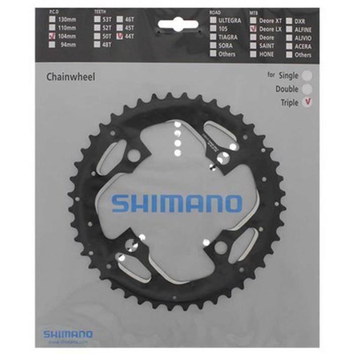 Plateau avec garde-chaîne Shimano Deore LX FC-T671 - argenté - 48T - Cdiscount Sport