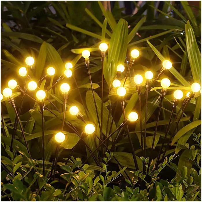 Lucioles Solaire Jardin, 4 Packs De 6 8 10 Led Lampe Solaire Luciole Exterieur, Etanche Ip65 ...