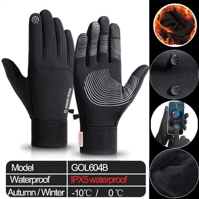 GANT POUR ECRAN TACTILE,GOL604B-XXL--Gants de cyclisme imperméables ...