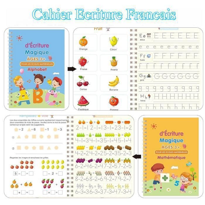 Cahier Magique Écriture Française 8 Cahier Calligraphie Enfant avec 1 ...