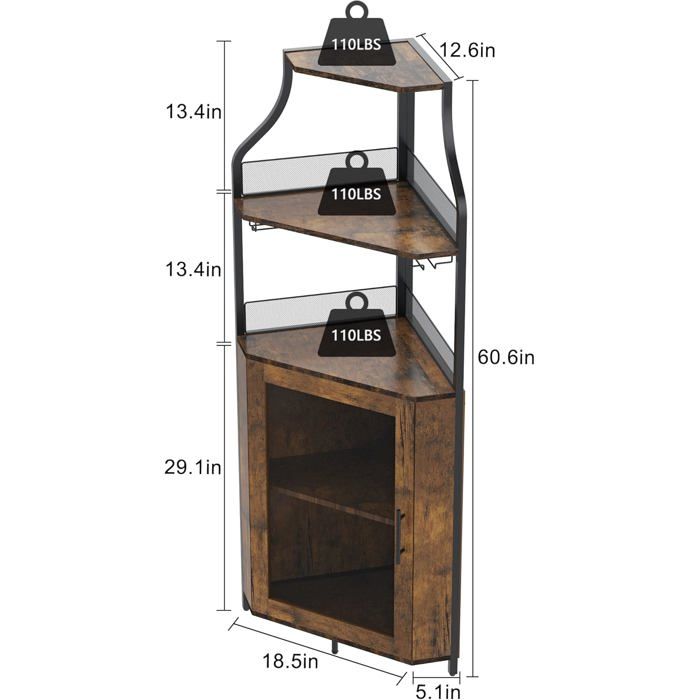 LUNSY - Meuble bar à vin armoire comptoir - Armoire à Vin d'angle ...