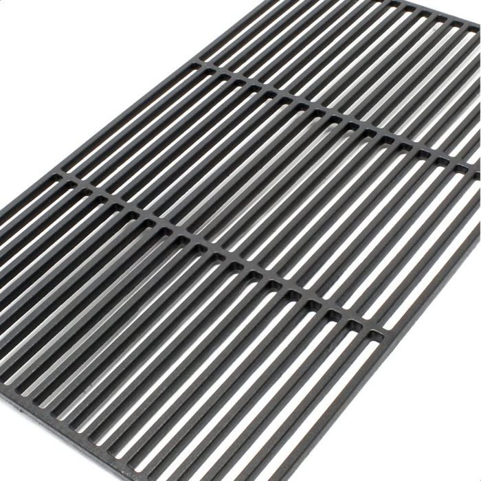 Wiltec Grille BBQ Carrée 67x40 cm en Fonte Barbecue Charbon de bois/à gaz Grillade Cuisson ...