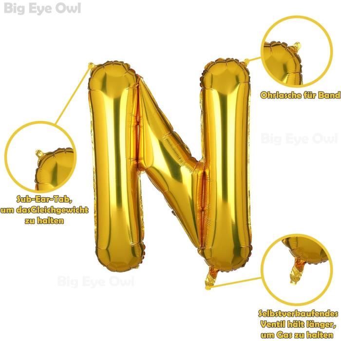 Xxl Lettre N Ballon Or Grand Mylar Alphabet Foil Helium Balloon ...