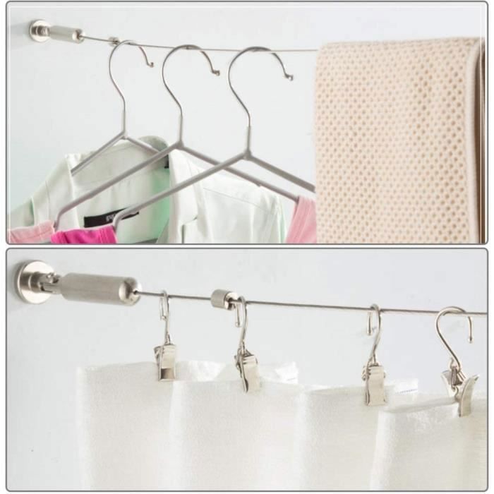 5M Câble en Acier pour Rideau, Câble pour Rideau, Kit de Câble pour ...