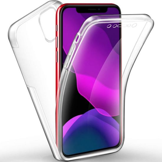 Coque de protection intégrale 360° en silicone TPU transparent pour ...