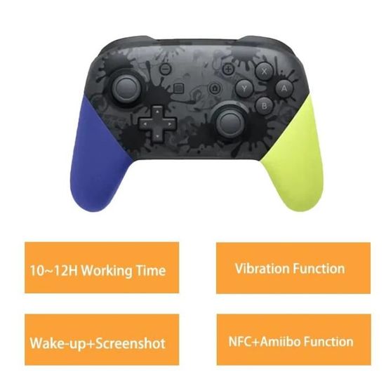 Splatoon 3 NFC - Manette de jeu sans fil Bluetooth Pro pour hôte Switch ...