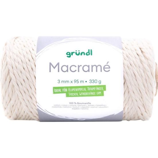 Cordelette en coton Gründl « Macramé » Couleur 01 - Cdiscount Bricolage