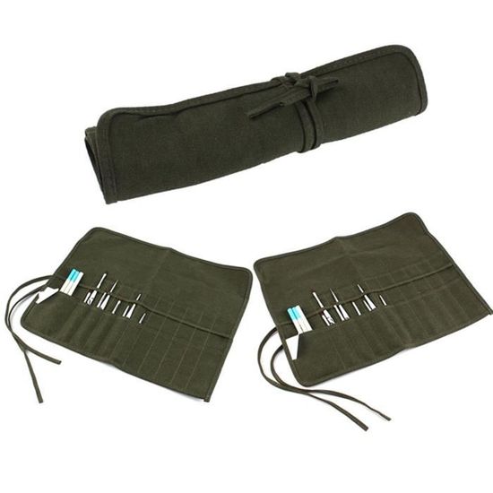 OLL® NAKESHOP 22 Slots Artist Paint Brush Roll Up Bag Holder Canvas ...