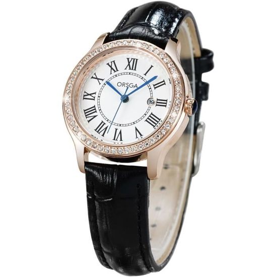 Montre Femme Cuir 32Mm Montres Femme Élégante Analogique Calendrier ...