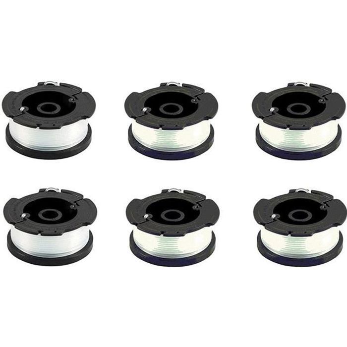 TETE - BOBINE - FIL Lot de 6 bobines de fil A6481 pour coupe-bordures Black+Decker - Diamètre 15 ...