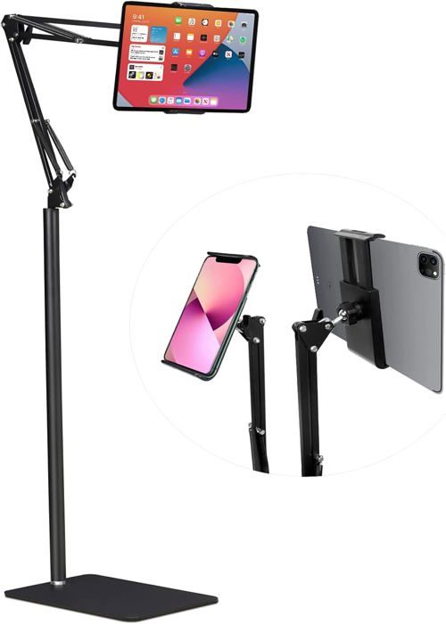 Support ipad Réglable sur Pied, Spessn Universel Métal Support Tablette ...