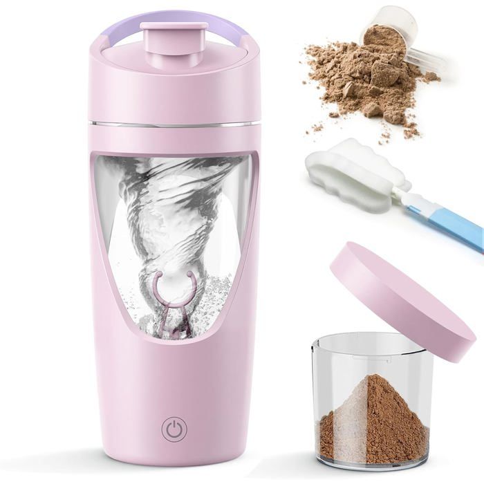 Shaker electrique 700ml, shaker proteine rechargeable USB C, shaker ...