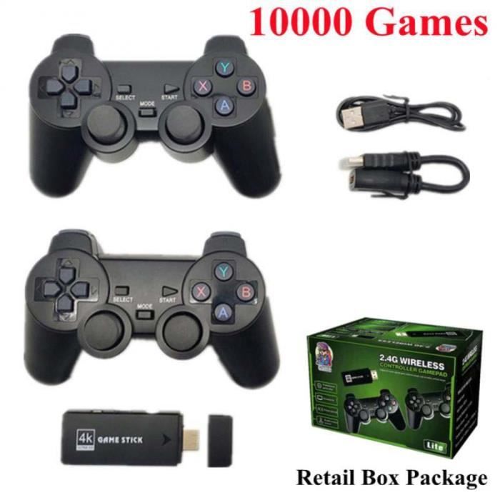64G-10000Jeux-Console de jeu vidéo U8 avec double manette sans fil, 2.4G, 4K, 10000 jeux, 64 Go ...