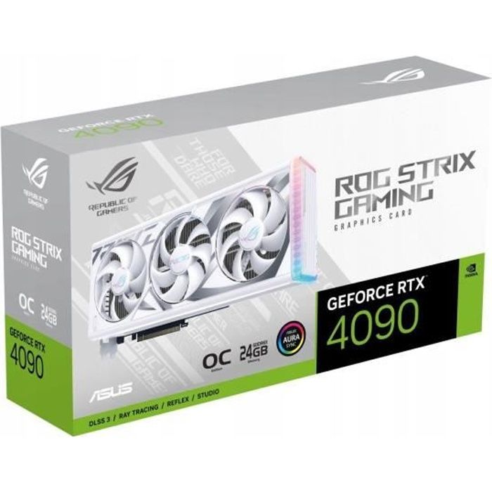 NVIDIA GeForce ASUS RTX 4090 ROG Strix WHITE - Cdiscount Informatique