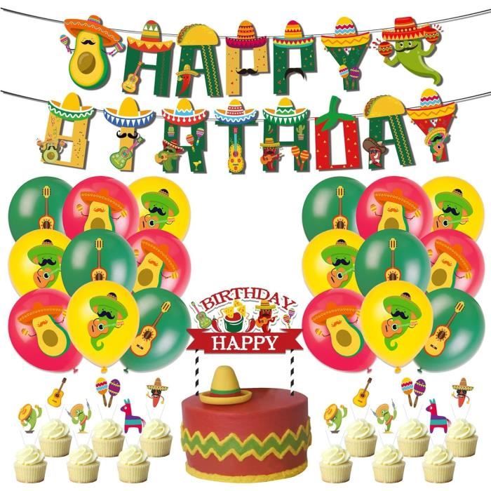 Cinco De Mayo Fiesta Fête D'Anniversaireles Ballons Mexicains Décoration Joyeux Anniversaire ...