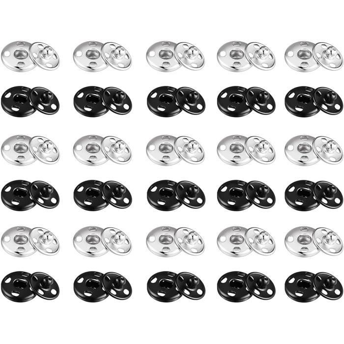 Boutons-pression à coudre en métal pour couture, boutons pression pour ...