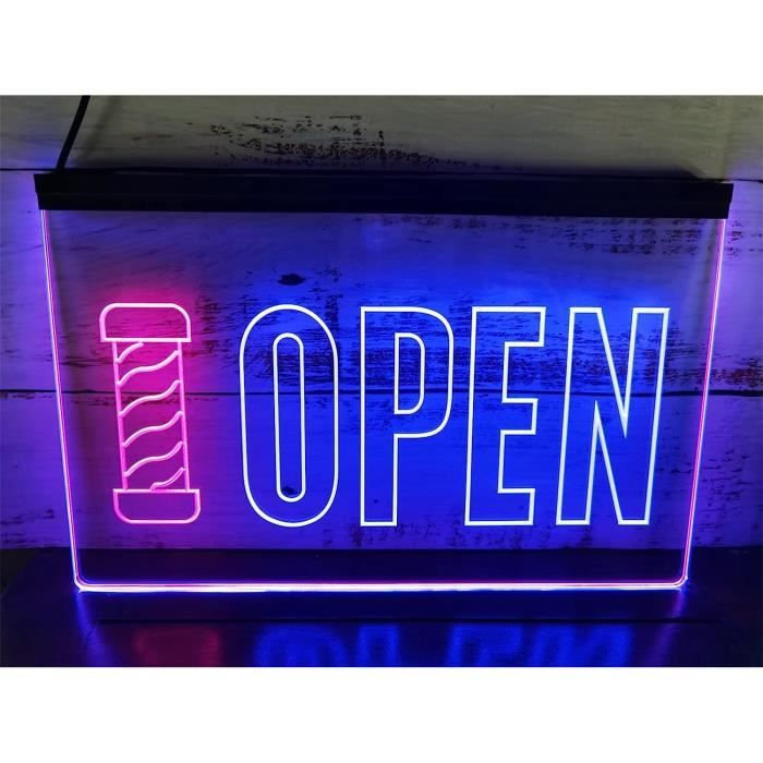 Neon Lights Signs Open Barber Shop Led Neon Sign, Plug Powered Dual ...