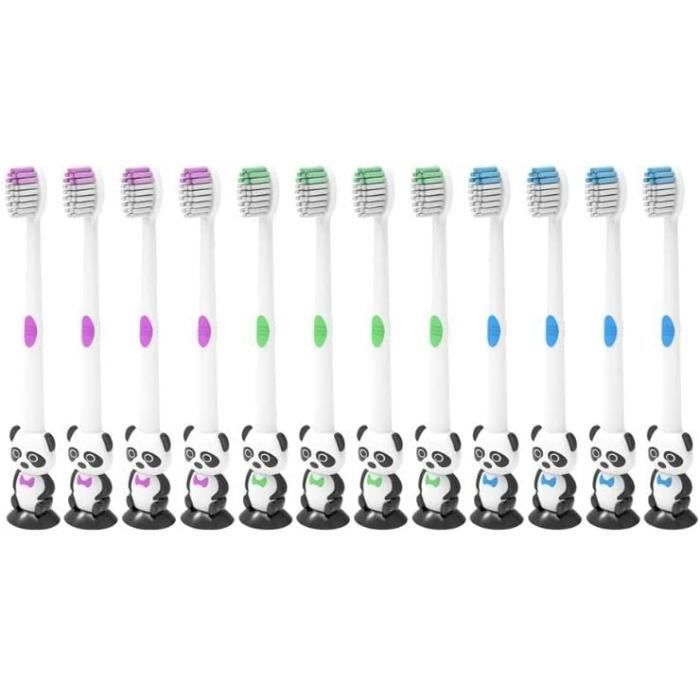 Lot De 12 Brosses À Dents En Forme De Panda Avec Poils Souples Et Gobelet De Vibration ...