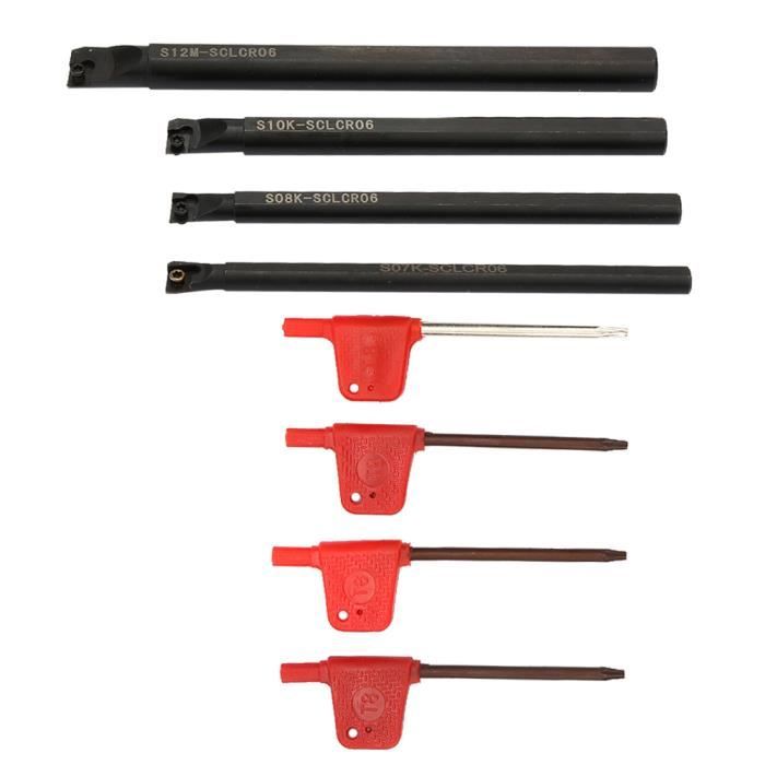 Porte-Outil Cnc Porte-Outil De Tournage De S07K S08K S10K S12M Sclcr06, Barre D'Alésage, Clé 4 ...