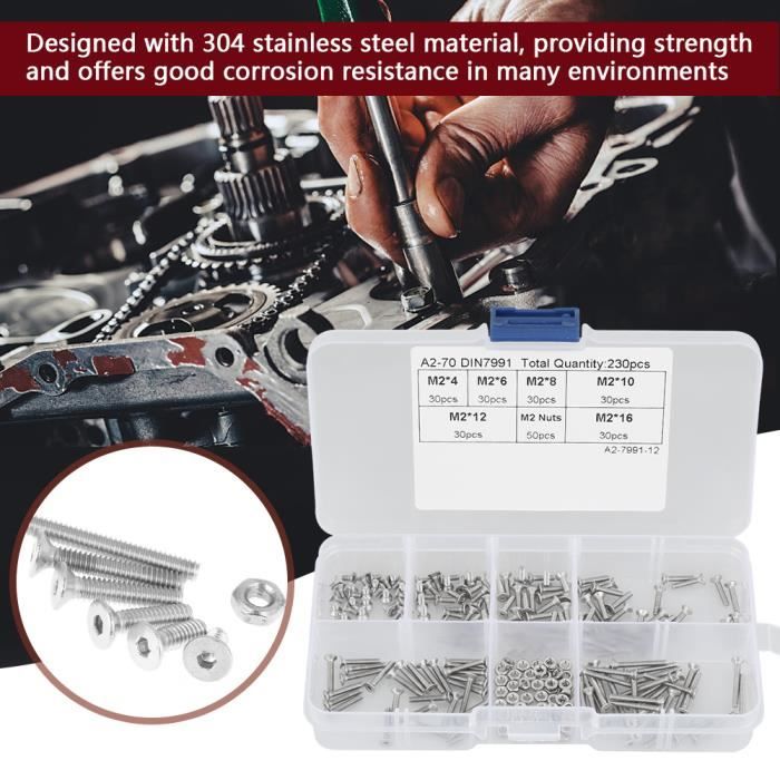 Kit de boulons et écrous HURRISE M2 304 en Acier Inoxydable - Cdiscount ...