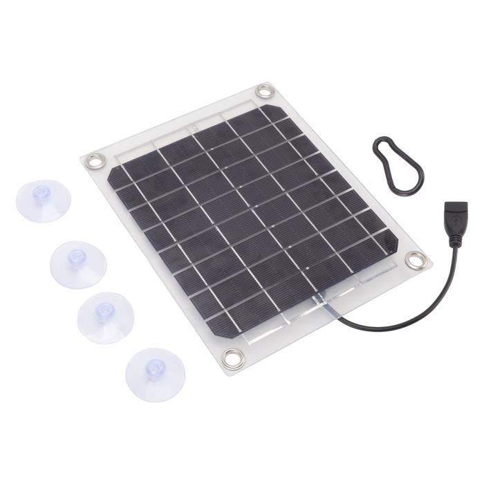 HURRISE panneau de charge solaire Panneau solaire 10W Sortie USB Conception transparente Panneau ...
