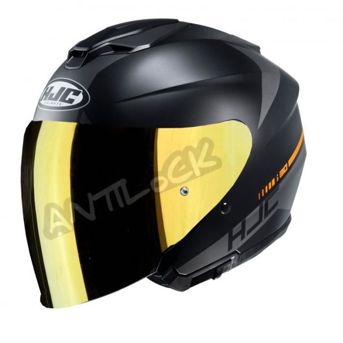 HJC JET i30 BARAS MC5SF AVEC VISIÈRE MIROIR OR - Cdiscount Auto
