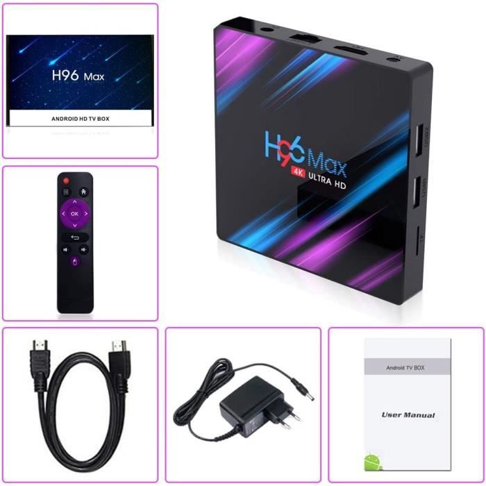 H96 Max V11 4 Go + 64 Go decodeur Android 11 Wifi, 4K, Youtube -A1 RK3318 Quad-Core 64 bits ...