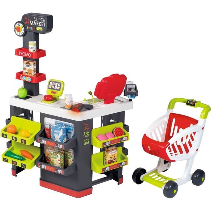 Smoby - Supermarket - Marchande pour Enfant - Chariot de Course Inclus ...