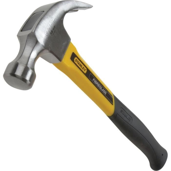 Stanley 151621 Fibreglass Curved Claw Hammer 16.Oz - Cdiscount Bricolage