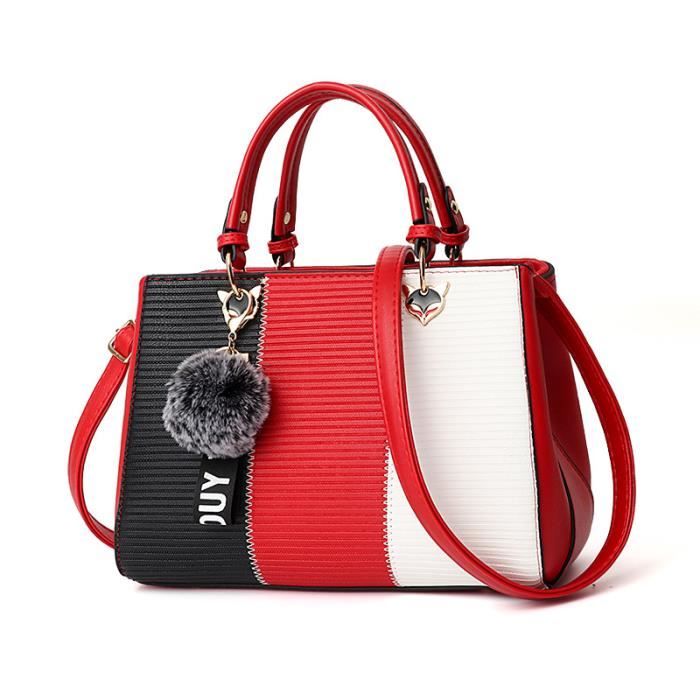 Rouge Sacs pour femmes mode tendance design rayure hit couleur sac à ...