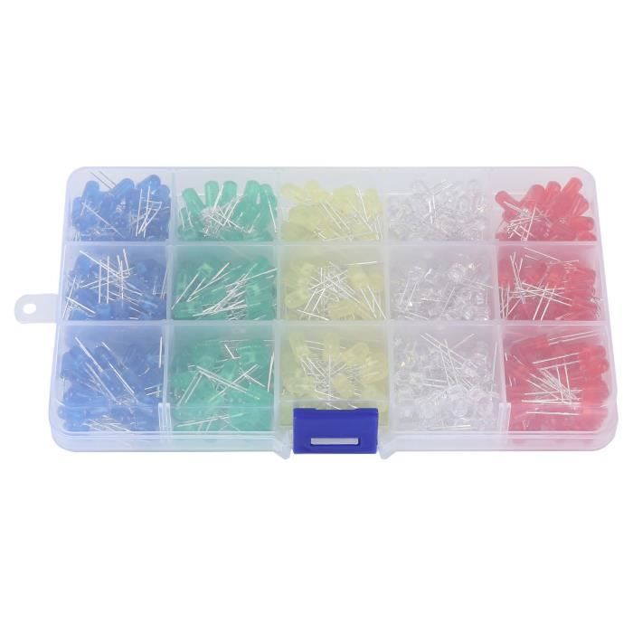 TMISHION Diodes LED 500 pièces Diode électroluminescente 5mm Kit d ...